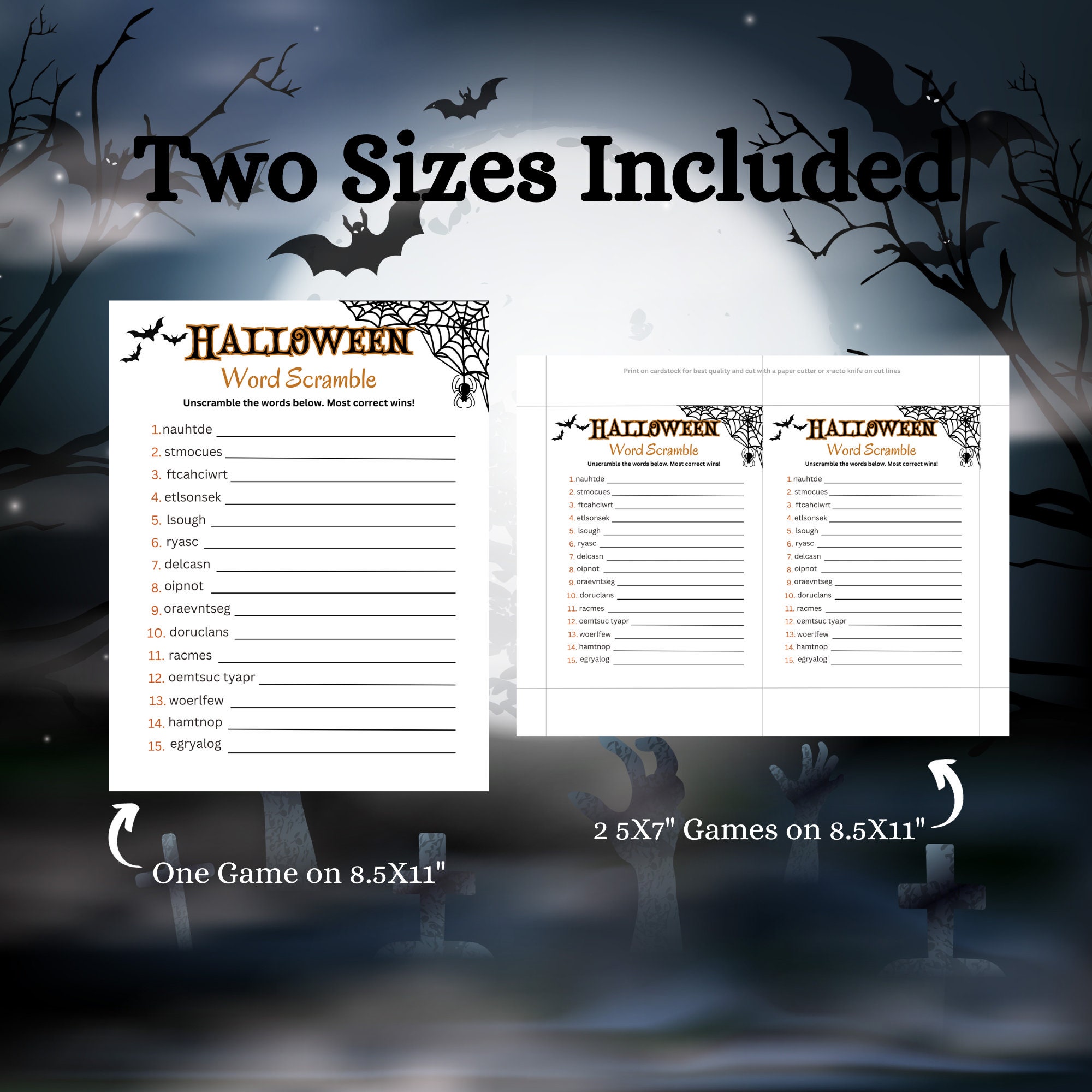 Halloween Word Scramble Halloween Party Game Halloween - Etsy