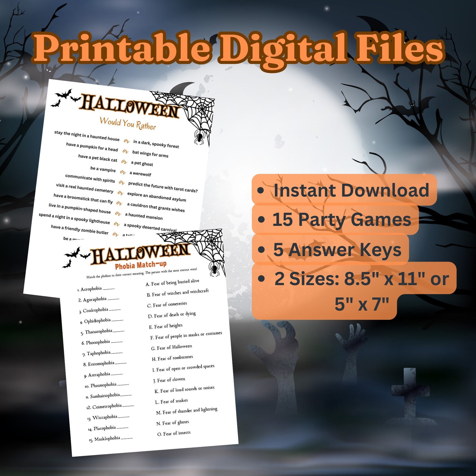 Halloween Game Bundle Halloween Party Games Office Party - Etsy