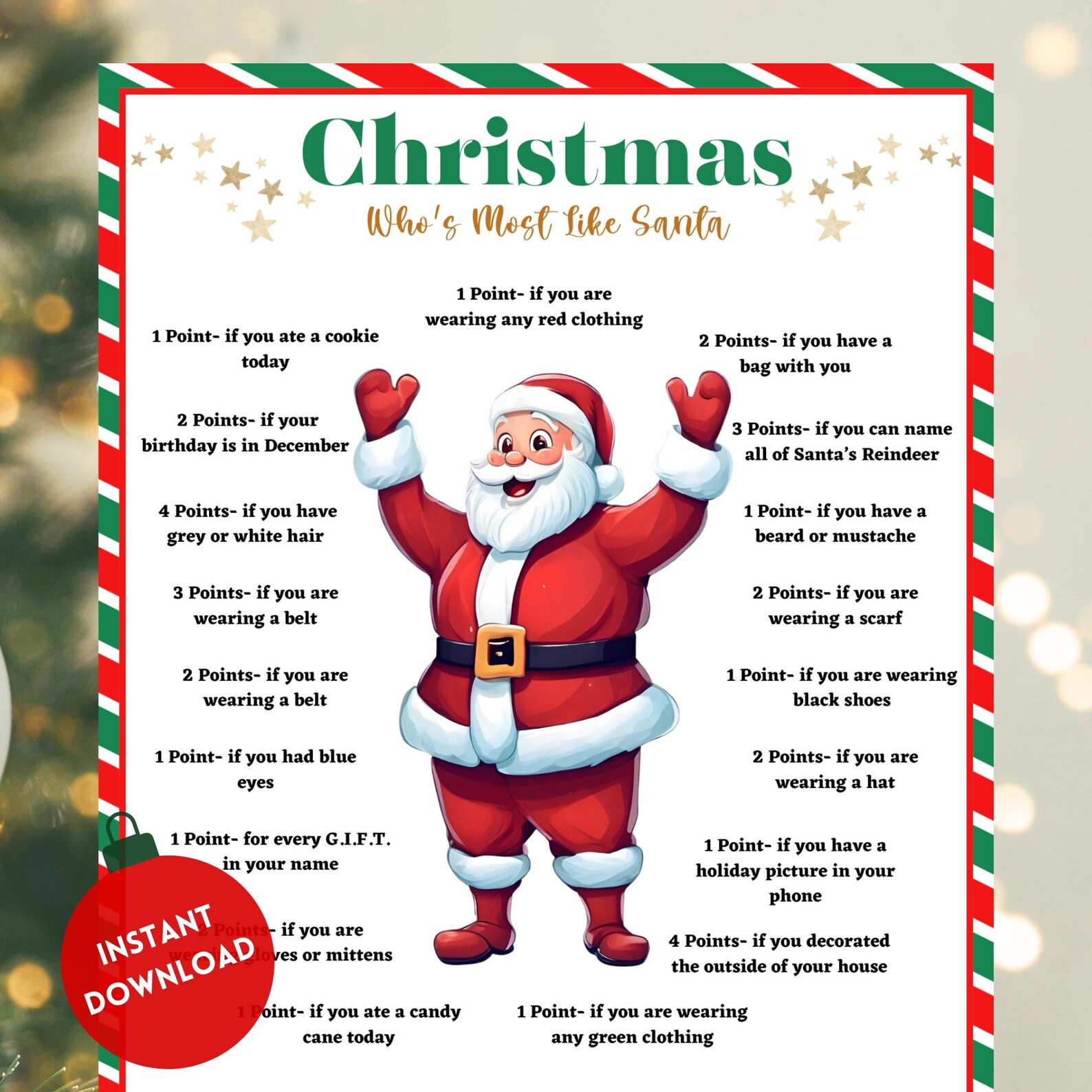 Who's Most Like Santa, Christmas Icebreaker Game, Office Party Games ...