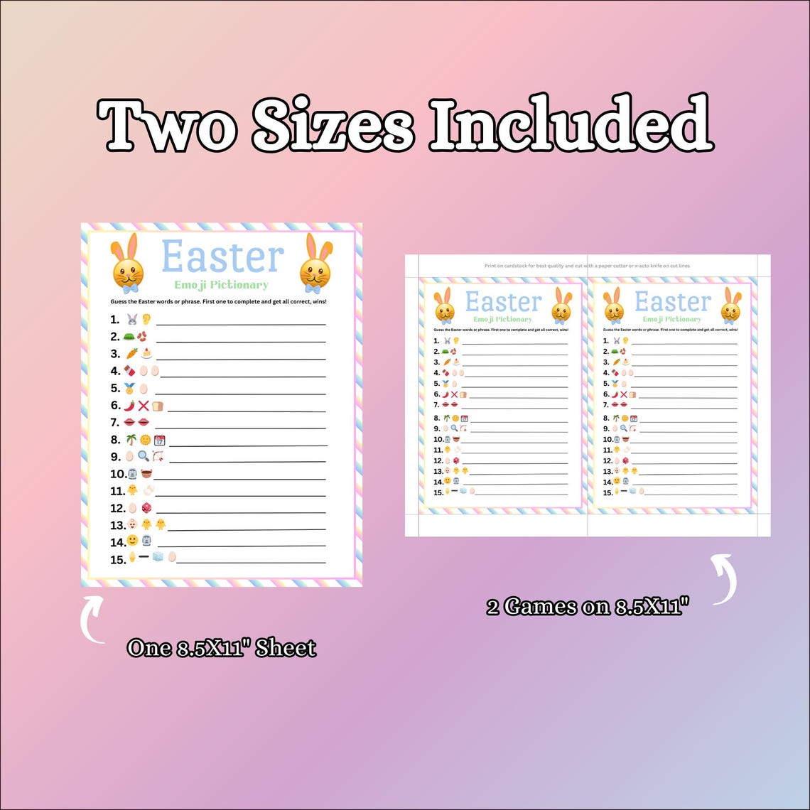 Easter Emoji Pictionary Game, Easter Emoji Game, Emoji Quiz, Printable ...