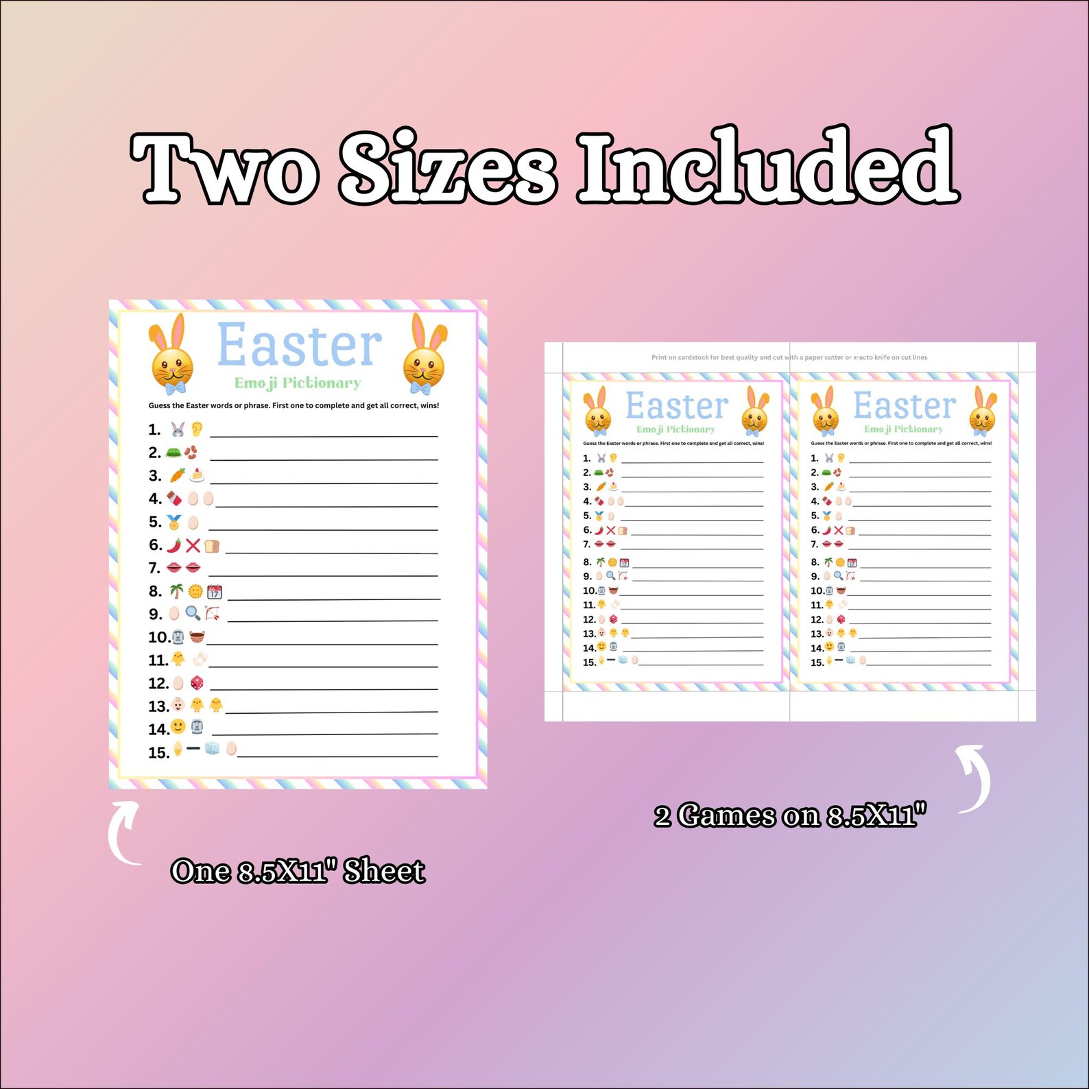 Easter Emoji Pictionary Game, Easter Emoji Game, Emoji Quiz, Printable ...