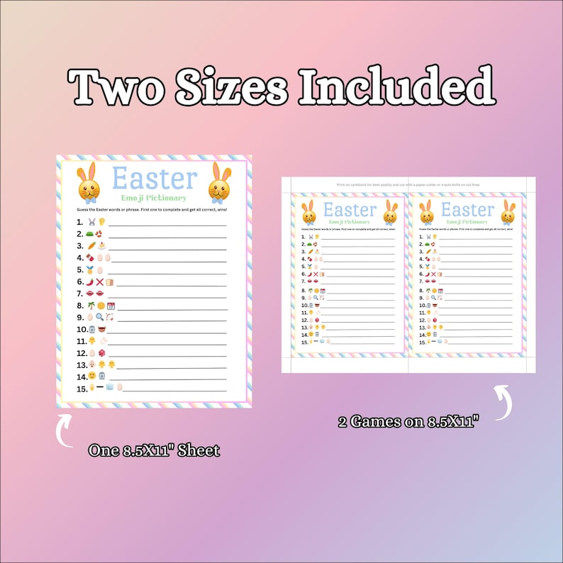 Easter Emoji Pictionary Game, Easter Emoji Game, Emoji Quiz, Printable ...