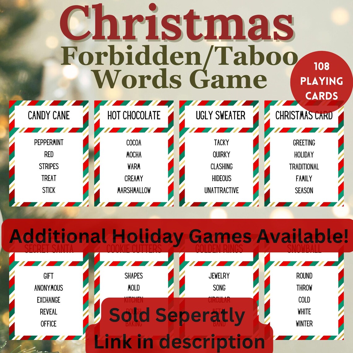 Christmas Song Match Game, Holiday Party Game, Christmas Party Game ...