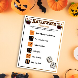 Halloween Candy Dice Game, Candy Dice Game, Halloween Games for Kids ...