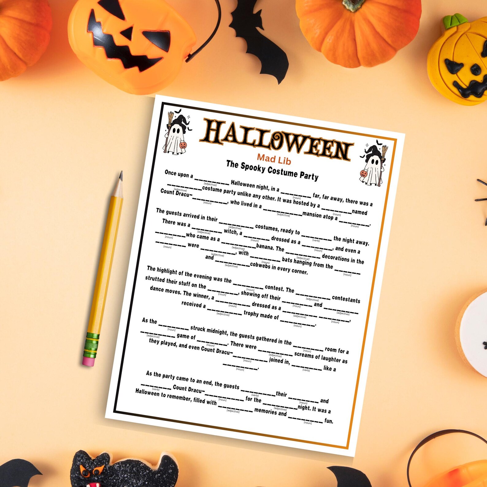 Halloween Mad Lib, Halloween Party Game, Office Party Game, Fun ...