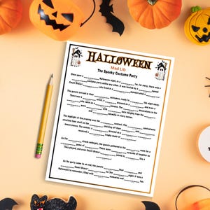 Halloween Mad Lib, Halloween Party Game, Office Party Game, Fun ...