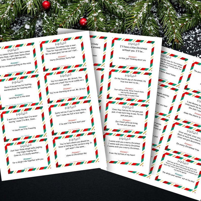 Christmas Carol Finish the Lyric Game, Finish the Lyrics Game ...