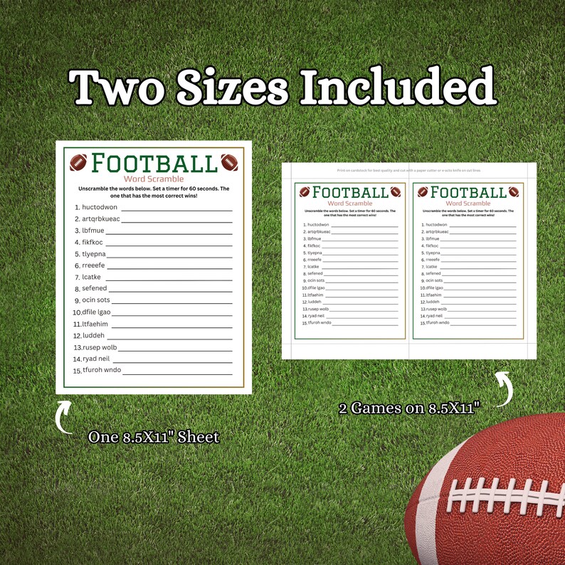 Football Word Scramble Game, Football Party Games, Super Bowl Party ...