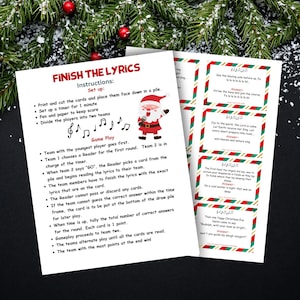 Christmas Carol Finish the Lyric Game, Finish the Lyrics Game ...