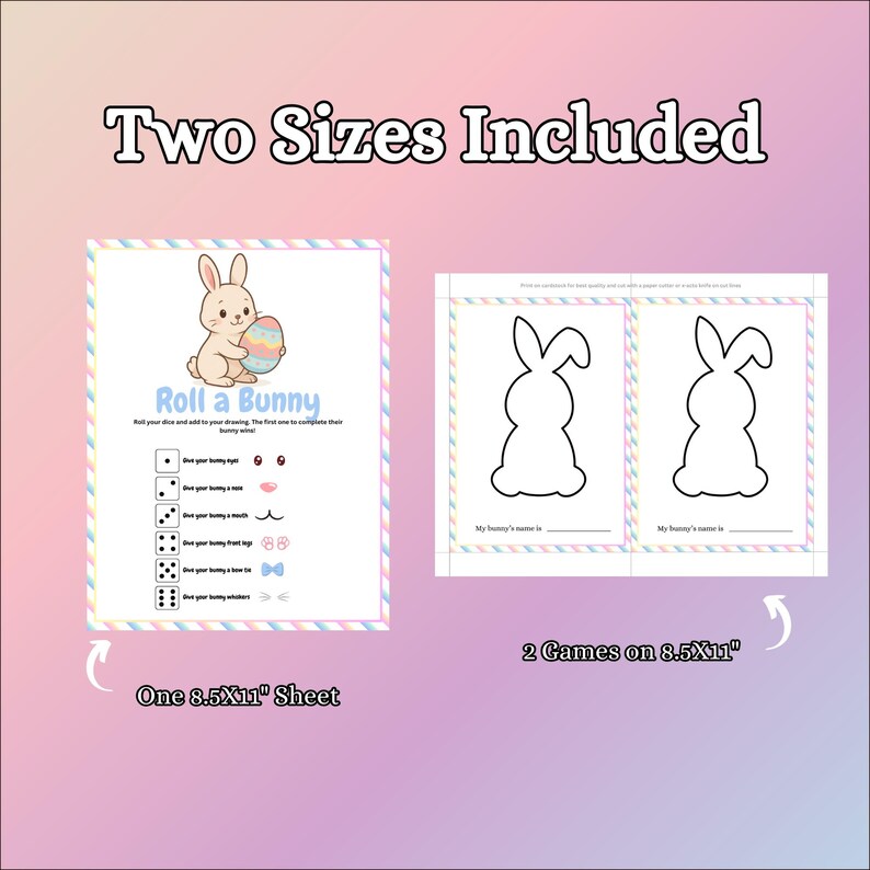 Roll a Bunny Game, Printable Easter Game, Easter Dice Game, Spring ...