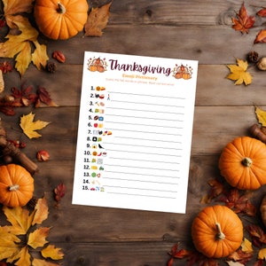 Thanksgiving Emoji Pictionary Game, Thanksgiving Games for Family ...