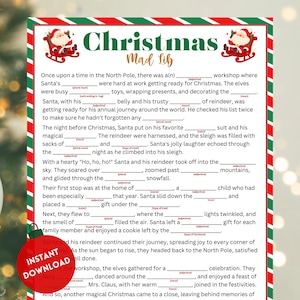 Christmas Mad Libs, Christmas Party Game, Christmas Story Mad Libs for ...
