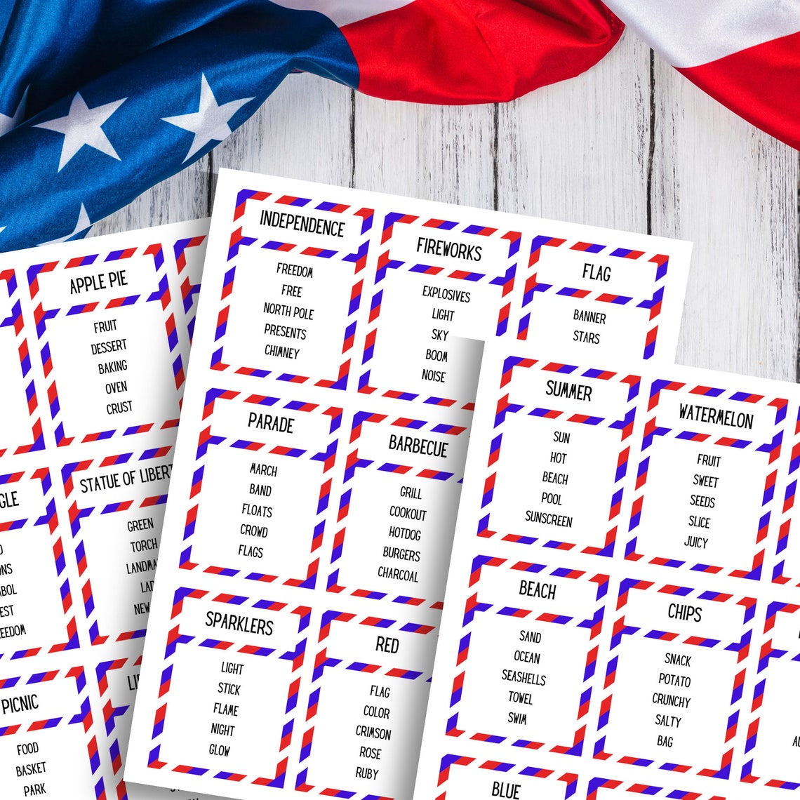 4th of July Forbidden Words Game, Fourth of July Party Games, 4th of ...