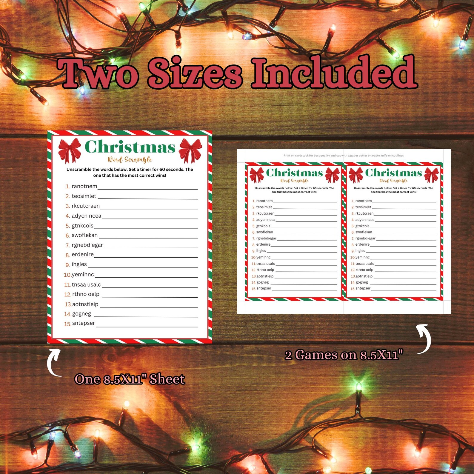 Christmas Word Scramble, Christmas Word Game, Christmas Party Game ...
