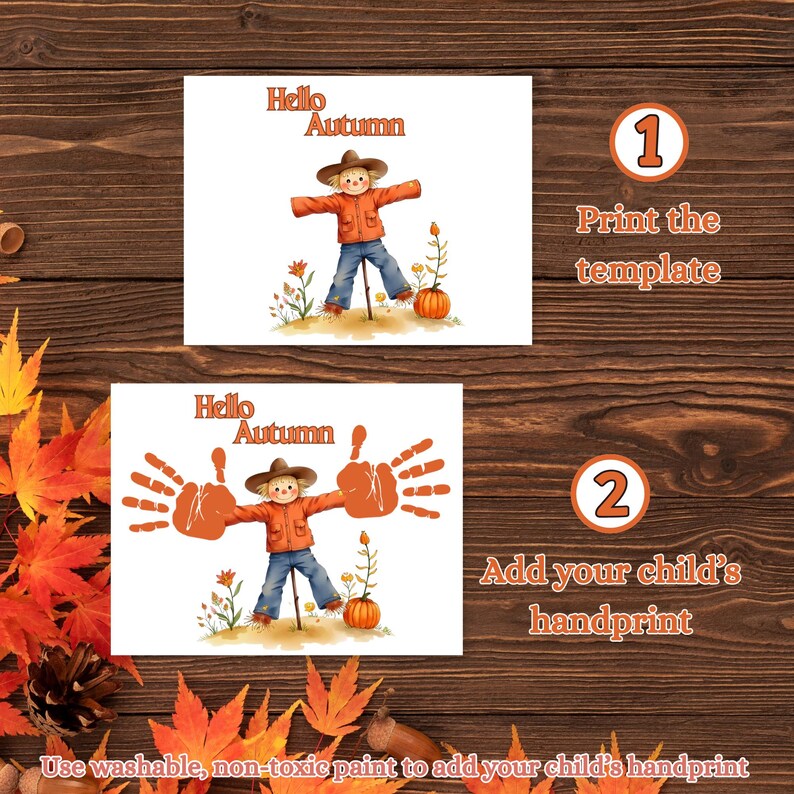 Fall Scarecrow Handprint Craft, Autumn Handprint Craft, Toddler ...
