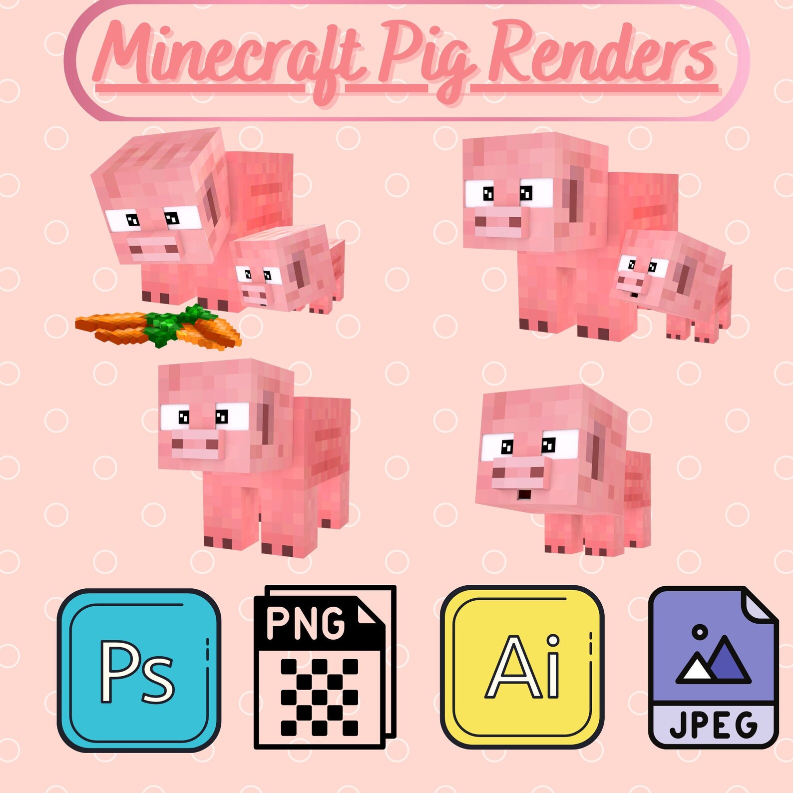 Minecraft Pig Png, Minecraft SVG, Minecraft PNG, Minecraft Clipart ...