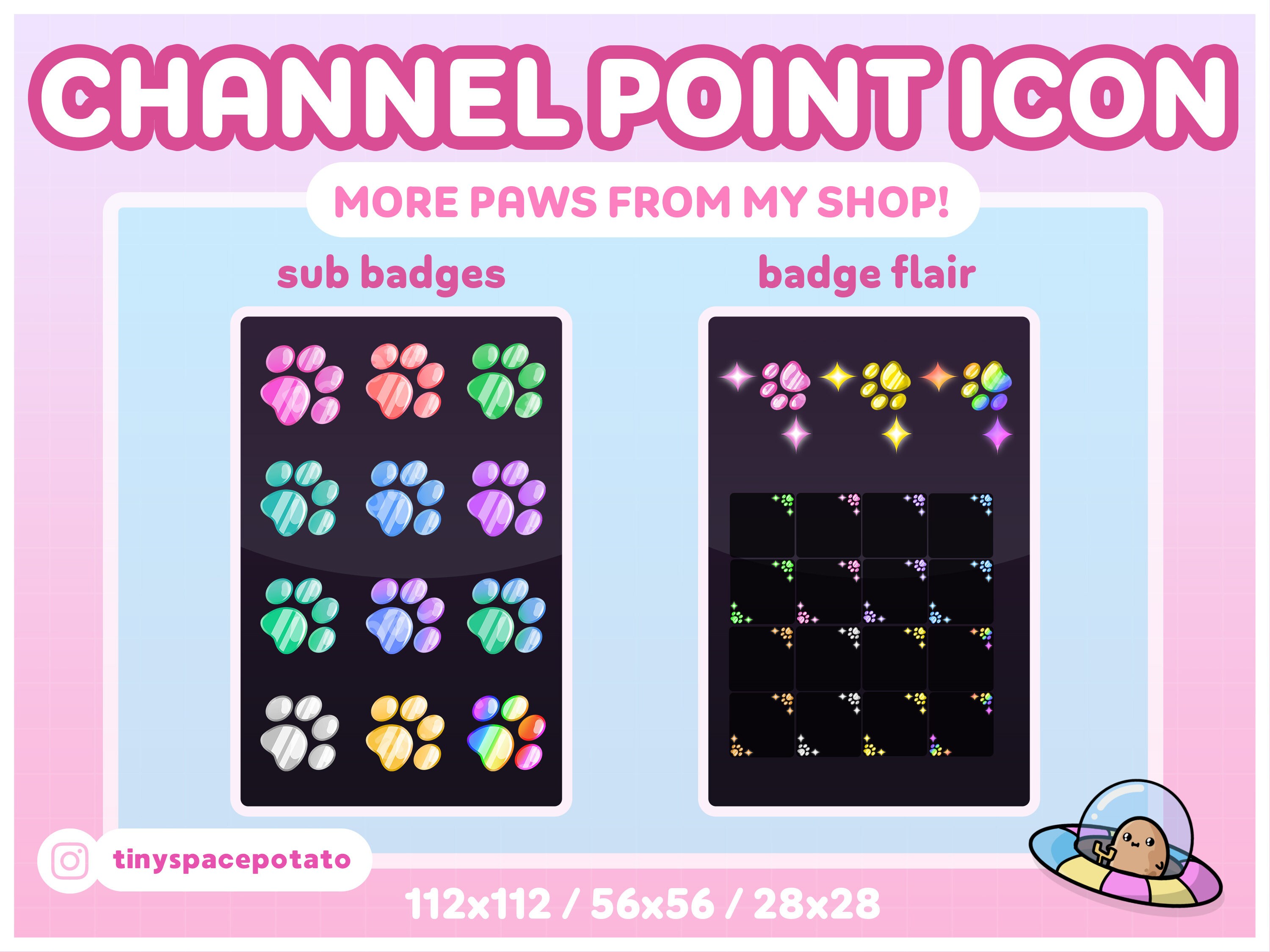 Channel Points Twitch Icon Pink Paw Print Cat Channel Points Animal Dog ...