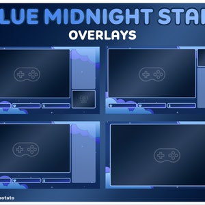 Twitch Overlay Package Animated Blue Moon Clouds - Etsy