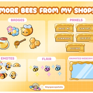 Twitch Sub Badge Honey Bees (SET OF 18) Cute Twitch Badges Bee Badge ...