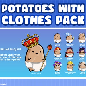 Twitch Sub Badges Twitch Emotes Stream Decoration Potatoes in Clothes ...