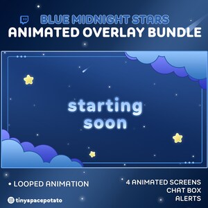 Twitch Overlay Package Animated Blue Moon Clouds - Etsy