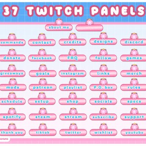 Twitch Panels Pink Frog Stream Panels SET OF 37 Cute Twitch Panels ...