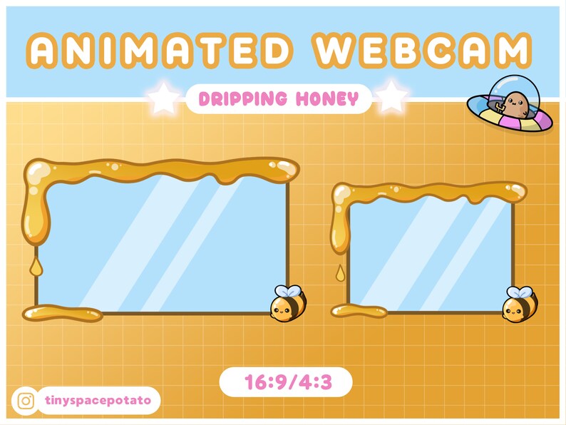 Animated Webcam Overlay Bee Honey Drip Webcam Border Animated Overlay ...