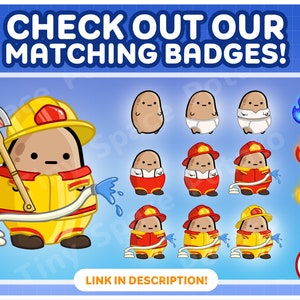 Twitch Emotes Pack Firefighter Potato (SET OF 15) Emotes Bundle Twitch ...