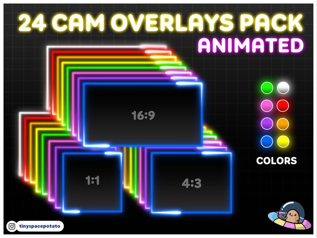 Animated Webcam Overlay Twitch Webcam Border Overlay Glow Bundle ...