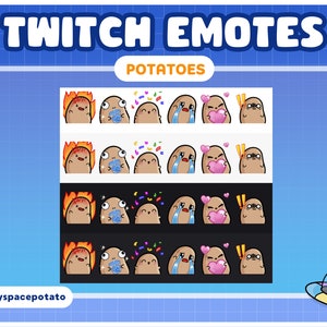 Twitch Emotes Pack Funny Potatoes (SET OF 6) Custom Twitch Emotes ...