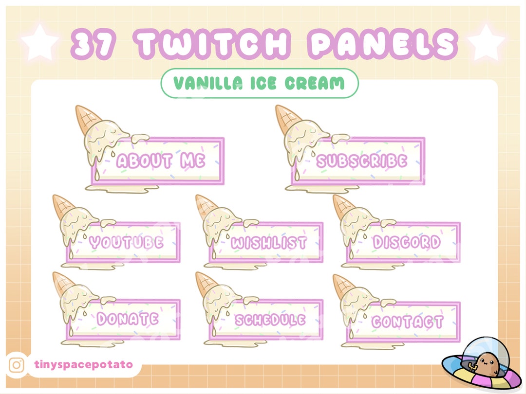 Twitch Panels Vanilla Ice Cream SET OF 37 Stream Panels - Etsy
