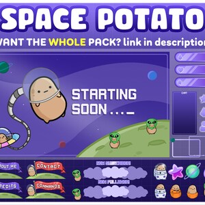 Twitch Overlay Animated Space Potato (OVERLAY ONLY) Purple Stream ...