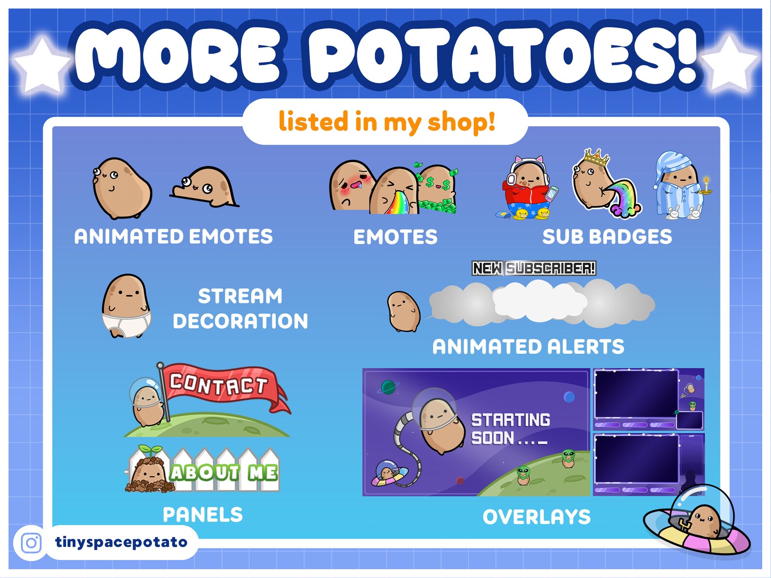 Pink Royal Potato Twitch Sub Badges, Funny Cheer Badges (set of 9 ...