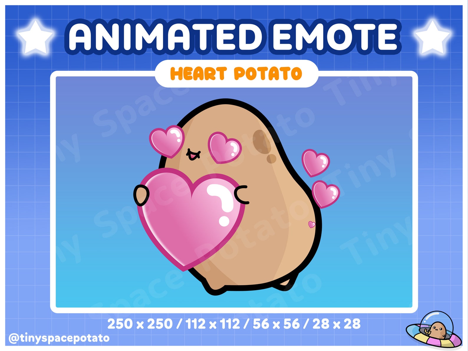 Animated Emote Heart Potato Twerk Emote Animated Twitch Emotes Custom ...