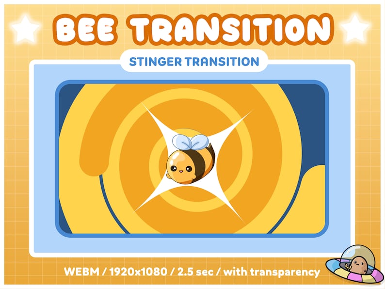 Twitch Transition Bee Honey Cute Animated Stinger Transition - Etsy