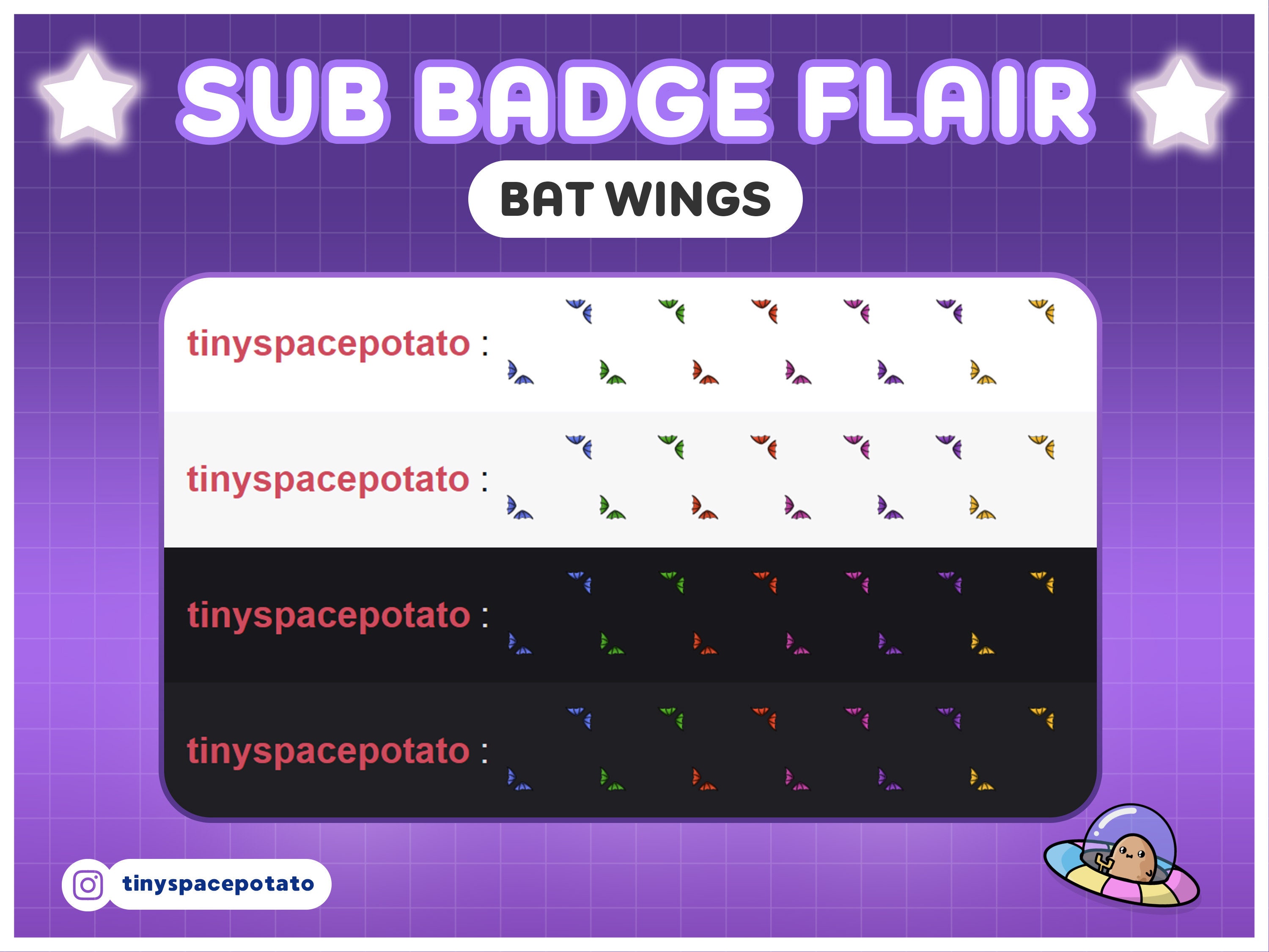Twitch Badge Flair Bat Wings Spooky (SET OF 12) Sub Badge Flair Twitch ...