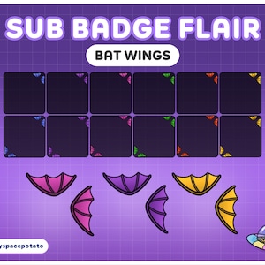 Twitch Badge Flair Bat Wings Spooky (SET OF 12) Sub Badge Flair Twitch ...