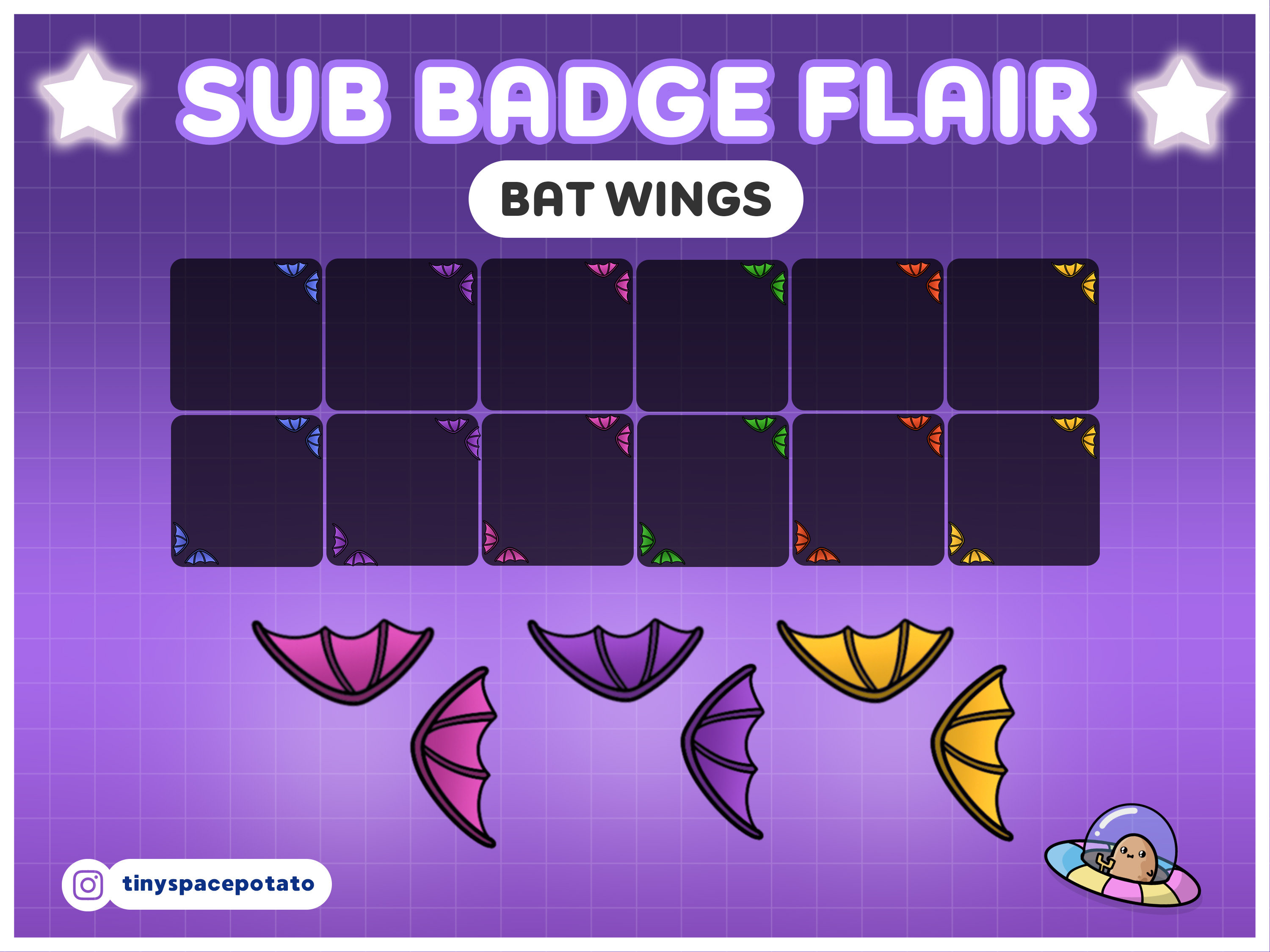 Twitch Badge Flair Bat Wings Spooky (SET OF 12) Sub Badge Flair Twitch ...