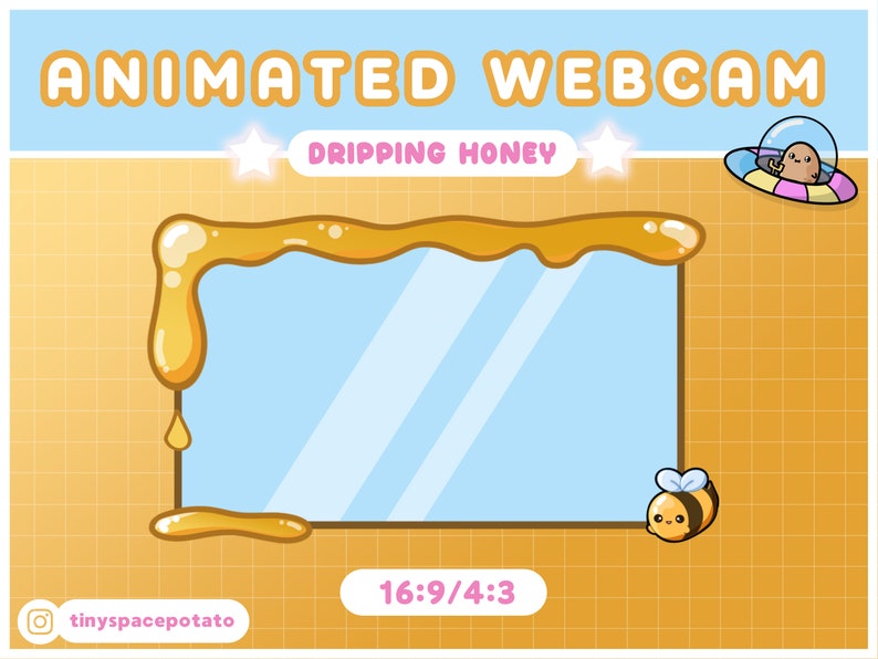 Animated Webcam Overlay Bee Honey Drip Webcam Border Animated - Etsy