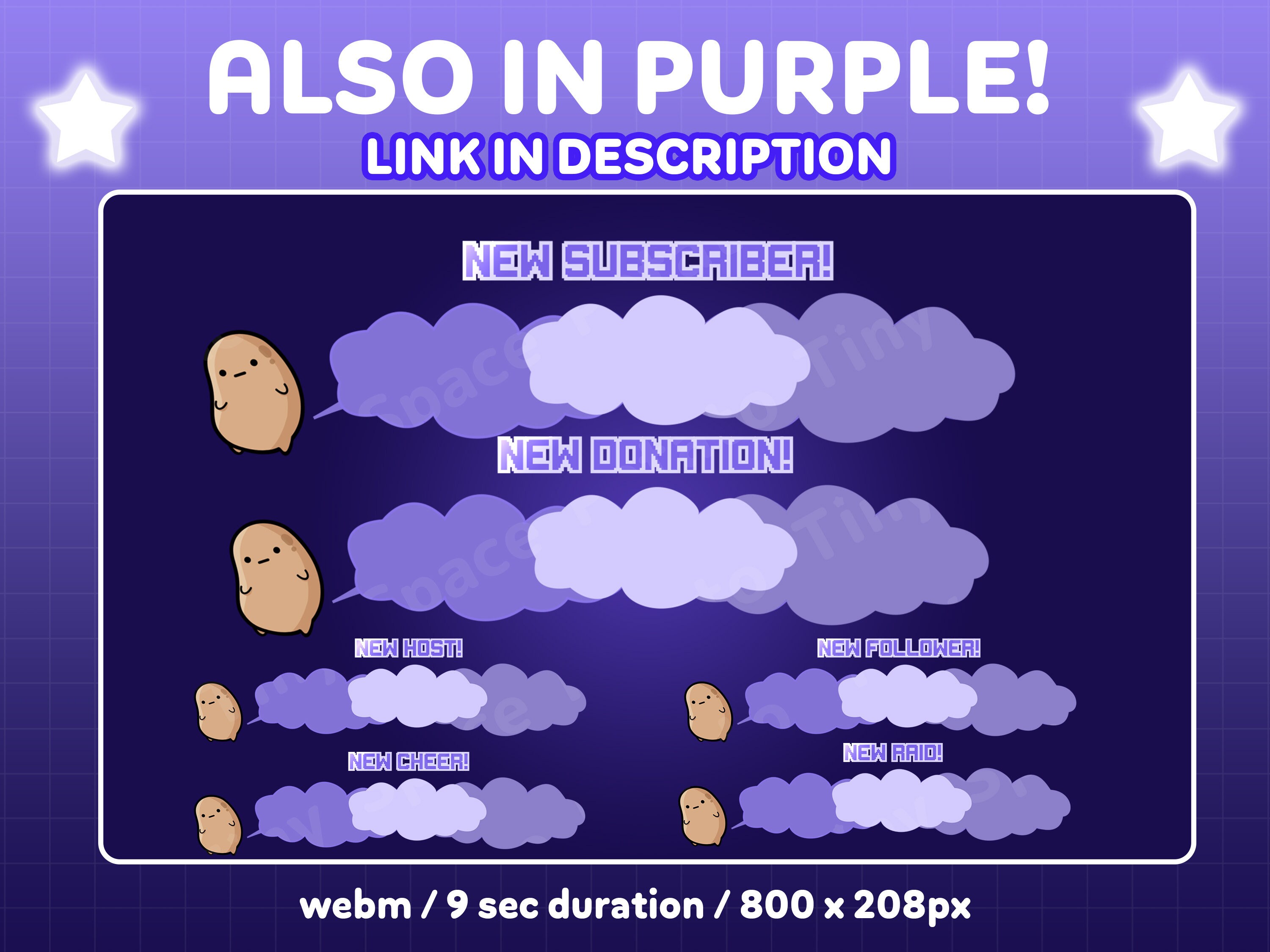 Twitch Alerts Animated Fart Potato WHITE - Funny Animated Stream Alerts ...