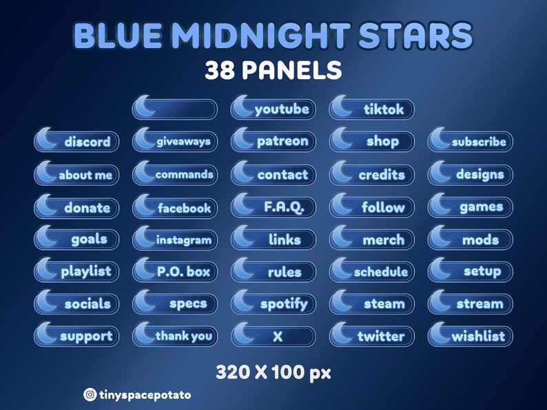 Twitch Overlay Package Animated Blue Moon Clouds - Etsy