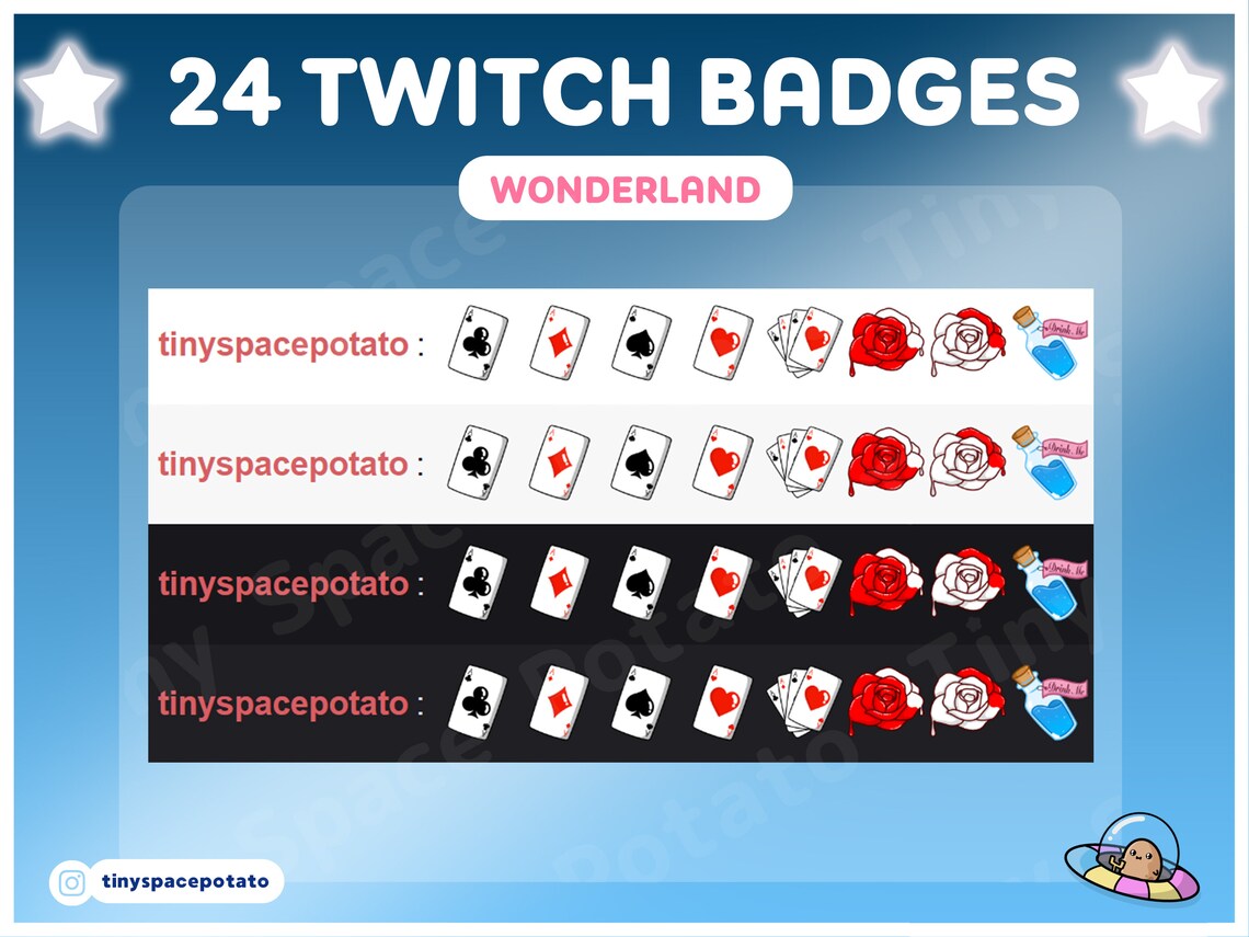 Twitch Sub Badges Wonderland SET of 24 Twitch Bit Badges Mushroom ...