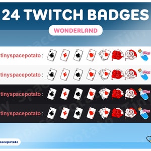 Twitch Sub Badges Wonderland (SET of 24) Twitch Bit Badges Mushroom ...