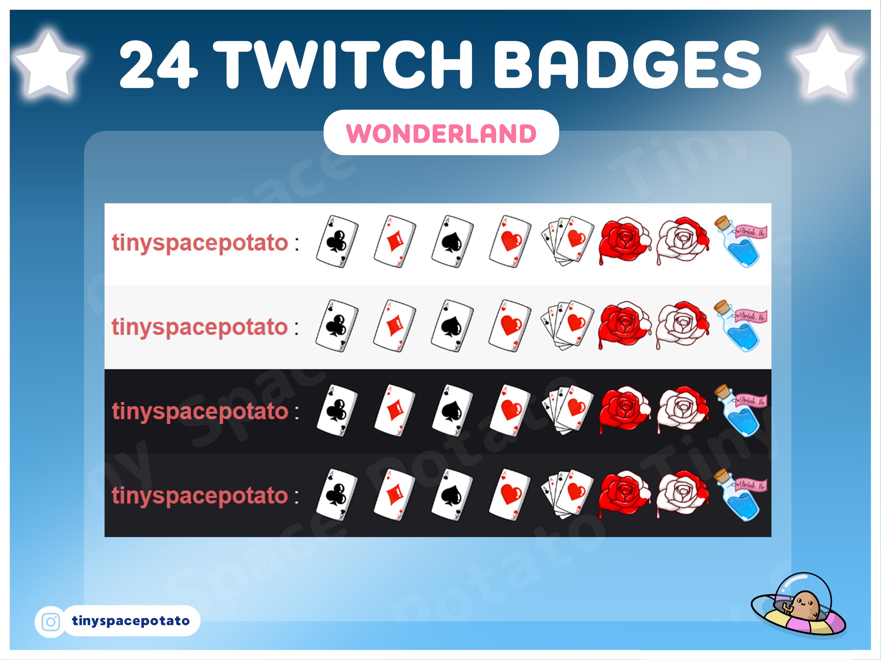Twitch Sub Badges Wonderland (SET of 24) Twitch Bit Badges Mushroom ...