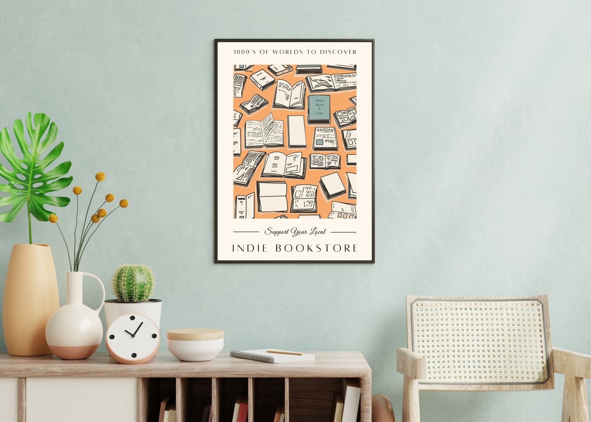 Support Your Local Bookstore Wall Art | Instant Download | Receive 2 ...