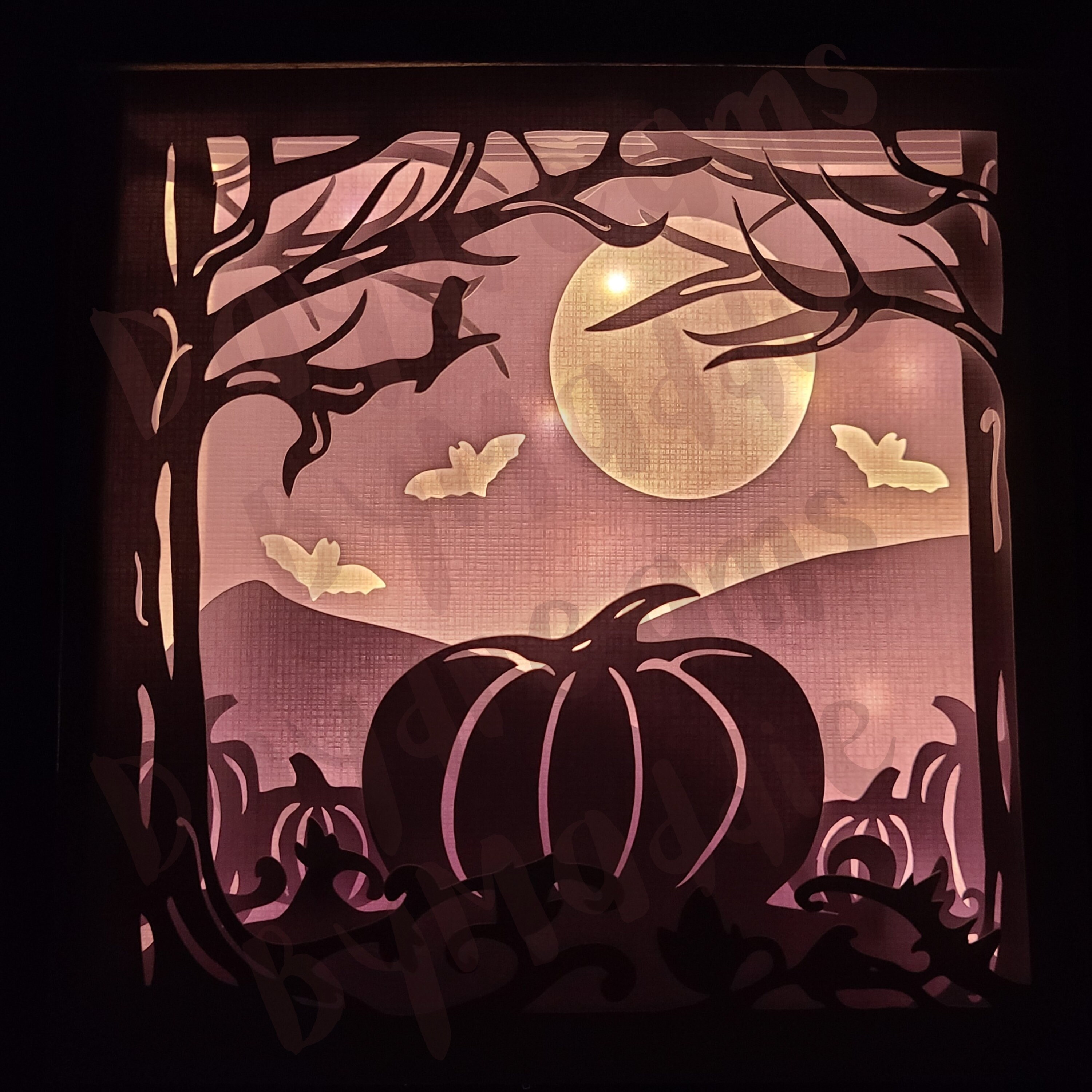 Halloween Pumpkin Shadow Box SVG File Template - Etsy