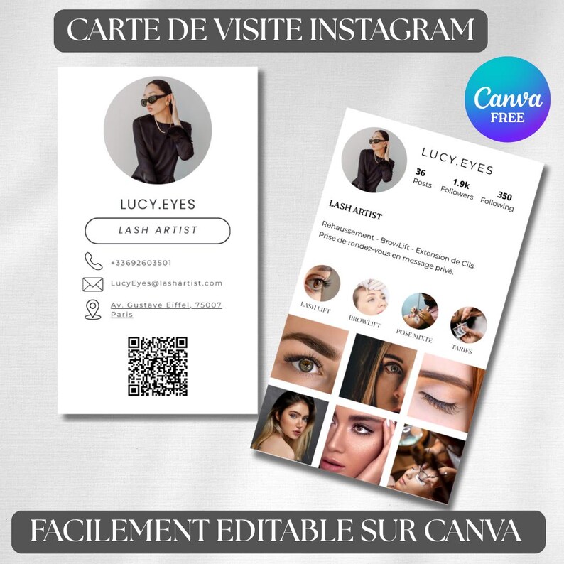 Instagram Business Card Templates | Editable Business Card Template for ...