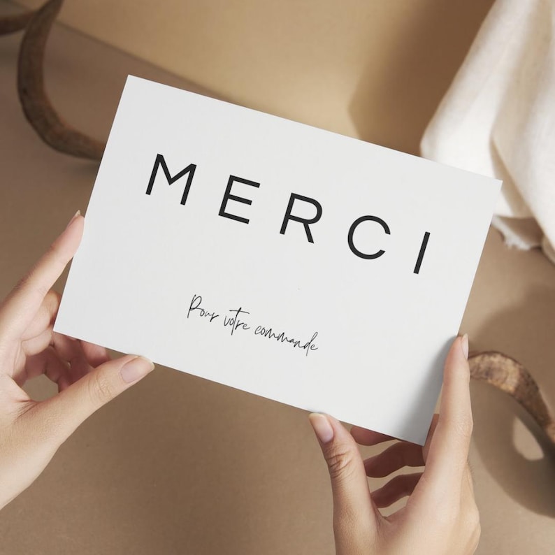 Carte de Remerciement Canva | Template | Merci Client | Business Femme ...