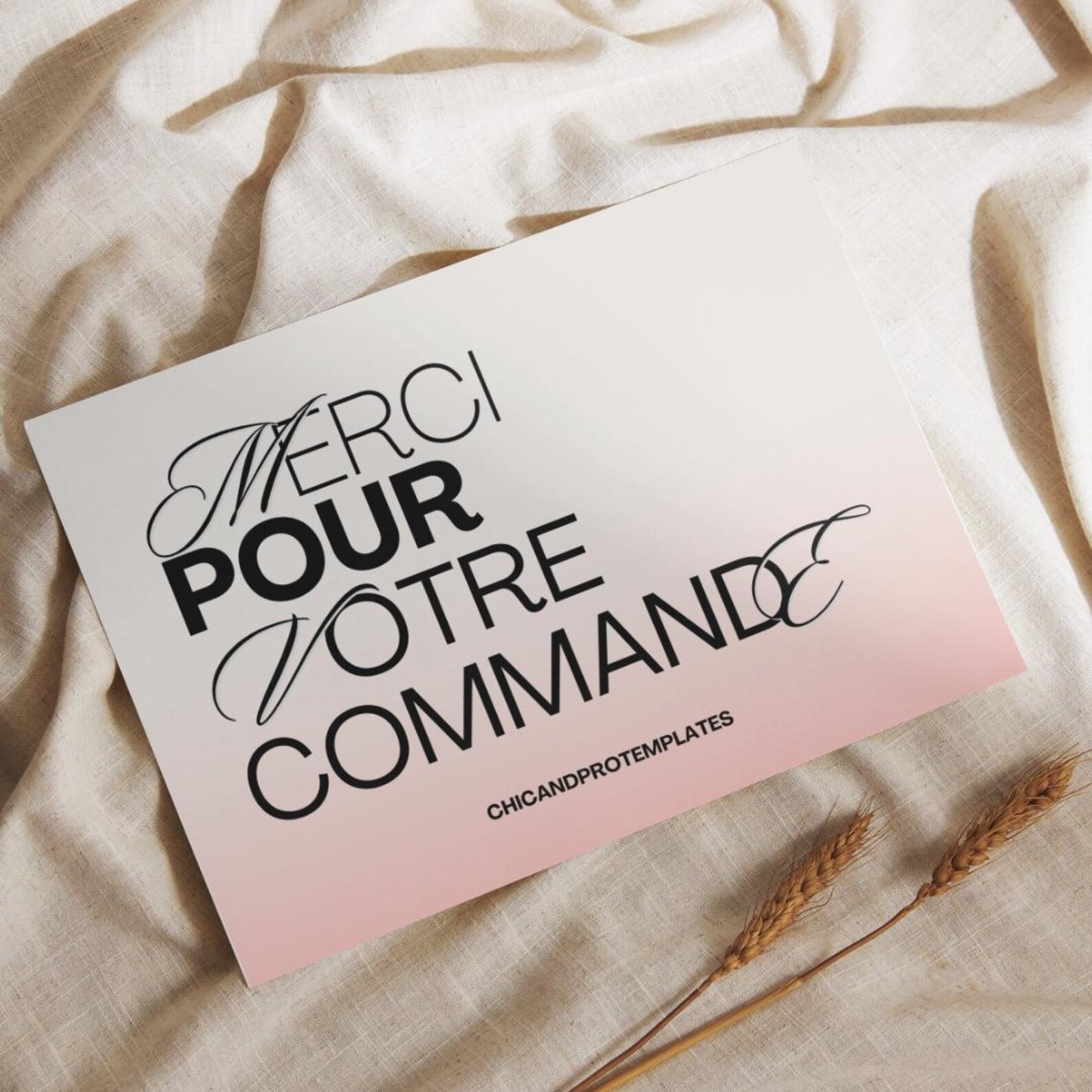 Carte de Remerciement Canva | Template Éditable Digital | Merci Client ...