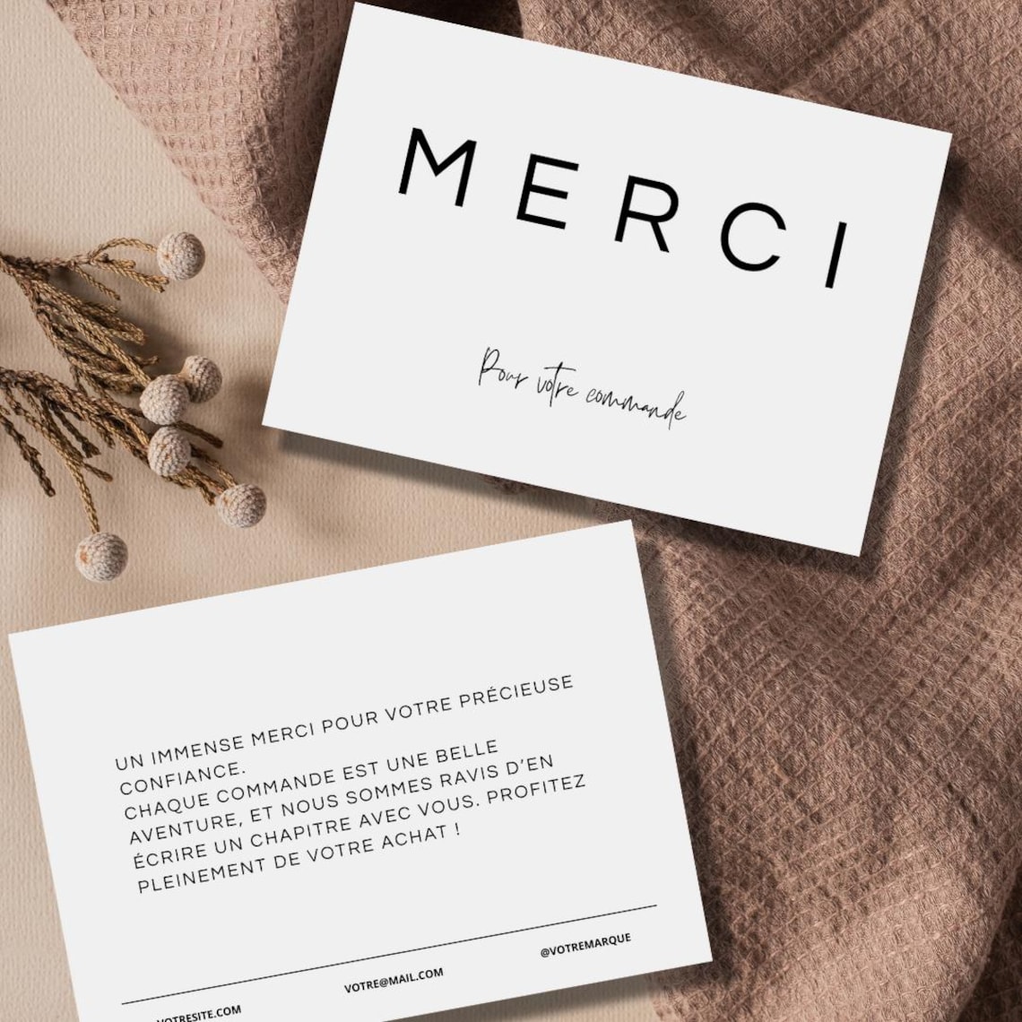 Carte de Remerciement Canva | Template | Merci Client | Business Femme ...